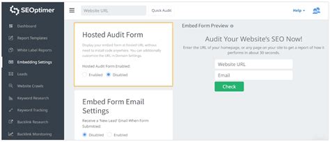 How To Set Up And Customize Seoptimers Hosted Audit Forms