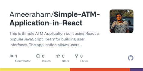 Github Ameerahamsimple Atm Application In React This Is Simple Atm Application Built Using