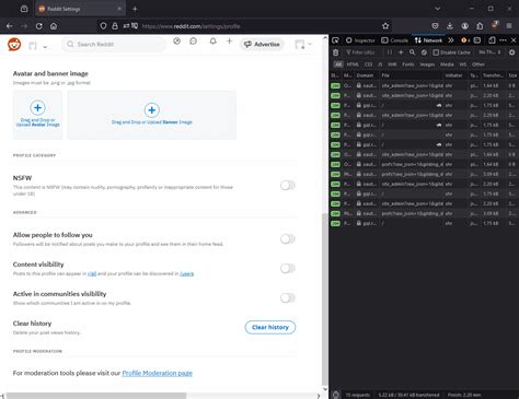 [desktop web][firefox]clear history button in settings does not trigger