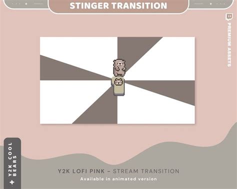 Bear Twitch Stinger Transition Animation Cute Overlay OBS Studio