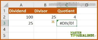 Memperbaiki Rumus Formula Excel Tidak Membagi Dengan Benar Mastertipsorialindo