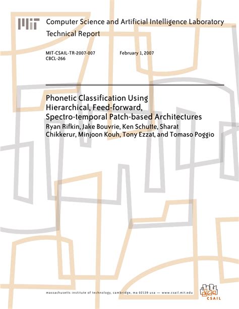 Pdf Phonetic Classification Using Hierarchical Feed Forward Spectro