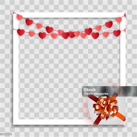 발렌타인 데이에 대한 소셜 네트워크에서 미디어 게시물에 대한 하트 템플릿빈 빈 사진 프레임 벡터 일러스트 레이션 Eps10 개념에 대한 스톡 벡터 아트 및 기타 이미지