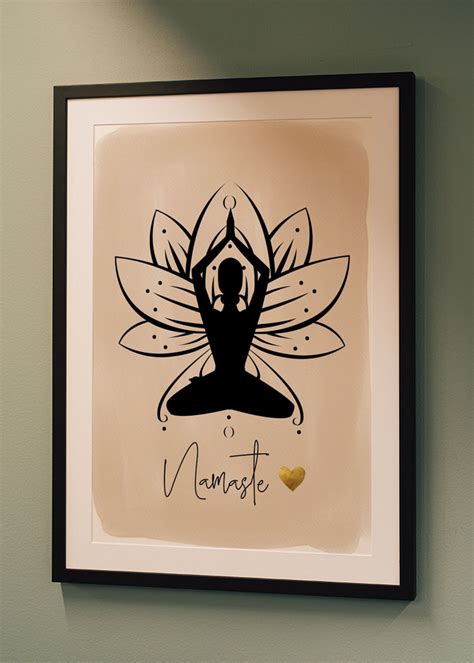 Namaste And Lotus Flower Posters And Prints By Artdesign By Kbk Printler