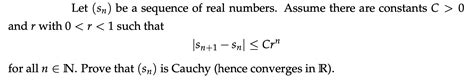 Solved Let Sn Be A Sequence Of Real Numbers Assume There