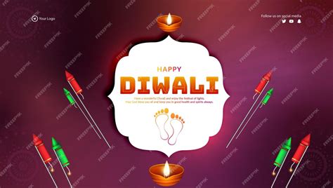 Premium Vector Happy Diwali Indian Festival Landscape Banner Design Template
