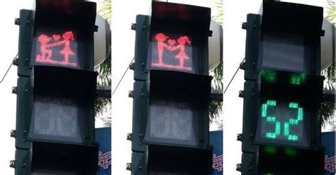 발렌타인 데이 신호등도 솔로 탈출 대만 커플 신호등 화제