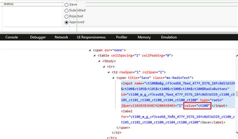 sharepoint enterprise how to hide radio button based on status
