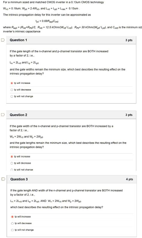 Solved For A Minimum Sized And Matched Cmos Inverter In A 013um Cmos