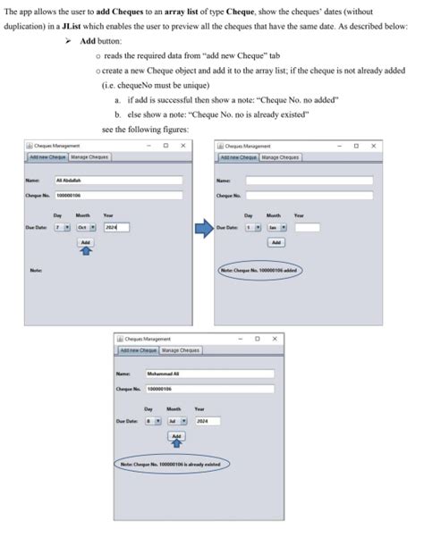 Solved The App Allows The User To Add Cheques To An Array