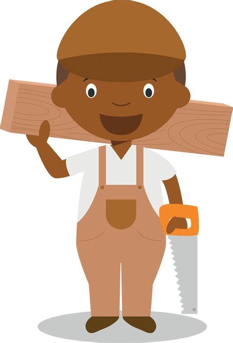 Cartoon Carpenter Carpenter Cartoon Vector Art Icons And Graphics