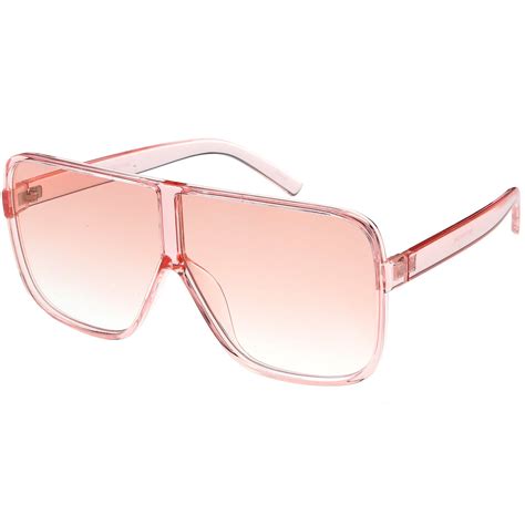 Oversize Translucent Square Sunglasses Flat Top Color Tinted Lens 69mm Sunglassla