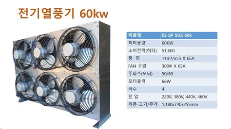이에스코리아산업용전기열풍기 최고의 품질 최고의 성능 그리고 최고의 안전성까지 갖춘 전기 열풍기 Youtube
