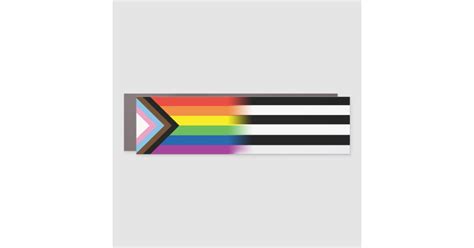 Lgbtq Inclusive Progress Pride Flag Lgbt Ally Flag Car Magnet Zazzle