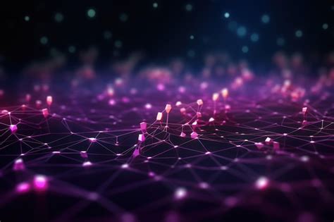 Premium Photo Cyber Big Data Flow Blockchain Purple Data Fields Network Line Connect Stream