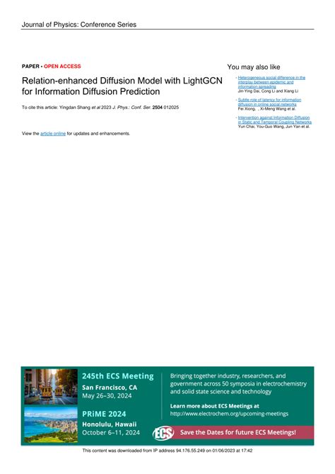 Pdf Relation Enhanced Diffusion Model With Lightgcn For Information