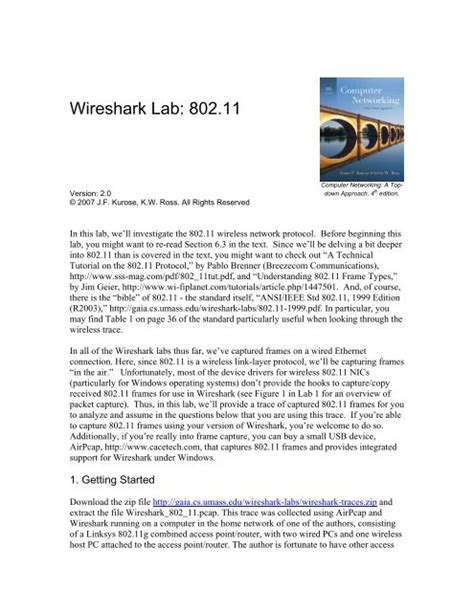 Wireshark Lab 802 11