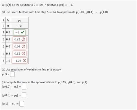 Solved Let Y T Be The Solution To Y 4tey Satisfying Chegg Com