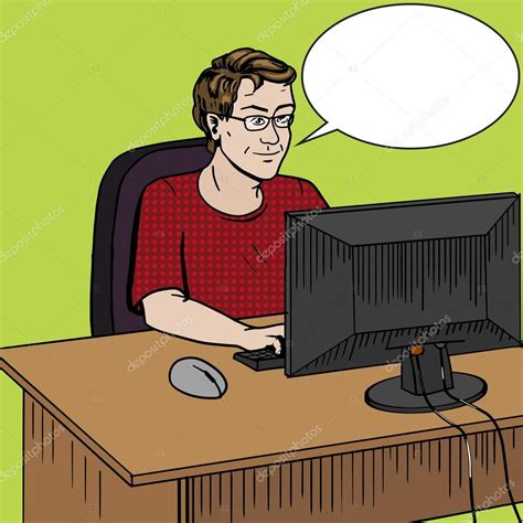 software developer at work comic book style vector stock vector by ©alexanderpokusay 98342414