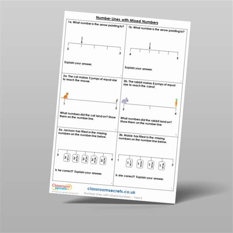Year 4 Number Lines With Mixed Numbers Reasoning And Problem Solving Resource Classroom Secrets