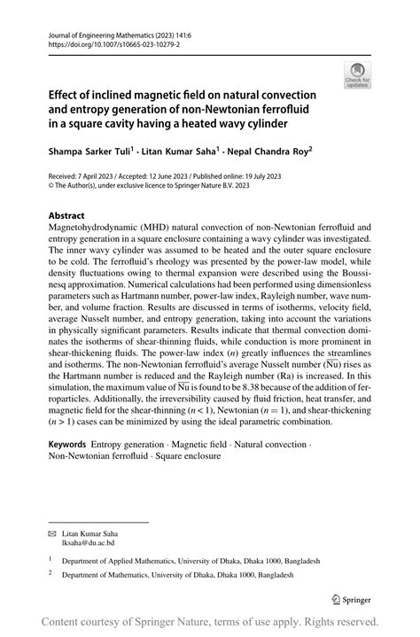 Effect Of Inclined Magnetic Field On Natural Convection And Entropy Generation Of Non Newtonian