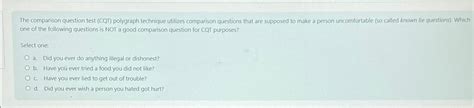 Solved The Comparison Question Test Cqt ﻿polygraph