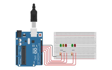 Circuit Design Atividade Semáforo Tinkercad