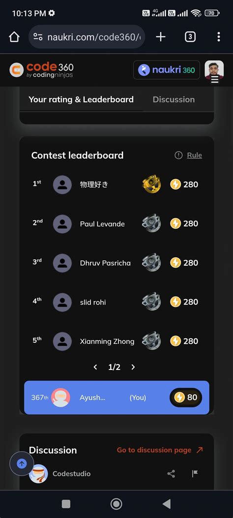 Ayush Chouksey On Linkedin Codingninjas Contest Programming Geeksforgeeks Datastructure