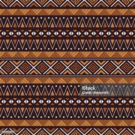 아프리카 프린트 패브릭 벡터 원활한 부족 패턴 디자인 천 카펫 러그 파레오 랩을 위한 전통 민족 손 그린 장식 왁스에 대한 스톡