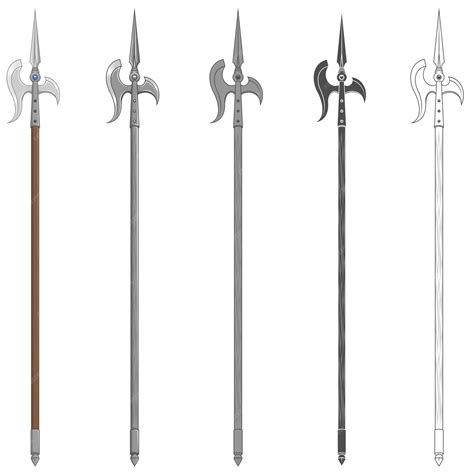 Premium Vector Halberd Medieval Horned Weapon