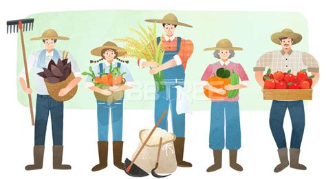 유토이미지 단체 002 일러스트레이션 유아 미술 농부