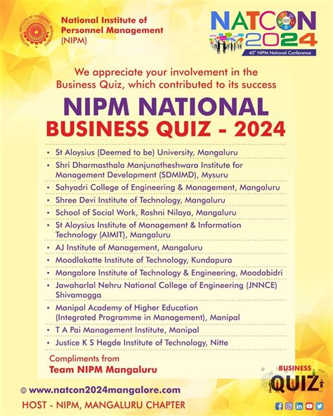 nipm mangaluru chapter on linkedin nipm businessquiz2024 natcon2024