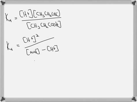 Solved Propanoic Acid Is A Weak Acid And Thus Forms An Equilibrium In Water What Is The