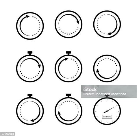스톱 워치 타이머 웹 아이콘 및 측정 기호 흰색 배경 벡터 일러스트 레이 션에 고립 된 플랫 스타일에서입니다 0명에 대한 스톡 벡터 아트 및 기타 이미지 Istock
