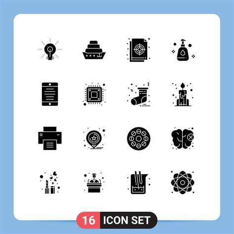 16 Universal Solid Glyphs Set For Web And Mobile Applications Mobile