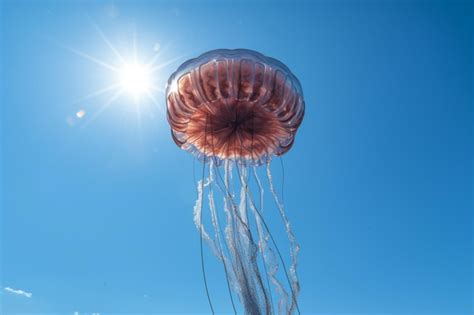 Premium AI Image A Jellyfish Is Seen Against A Blue Sky