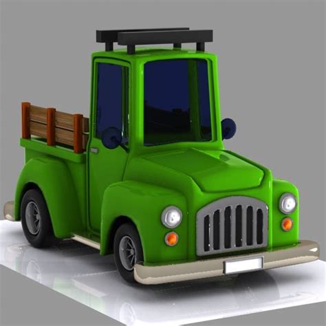 만화 픽업 트럭 1 3d 모델 15 Max 3ds Fbx Unknown Obj Free3d