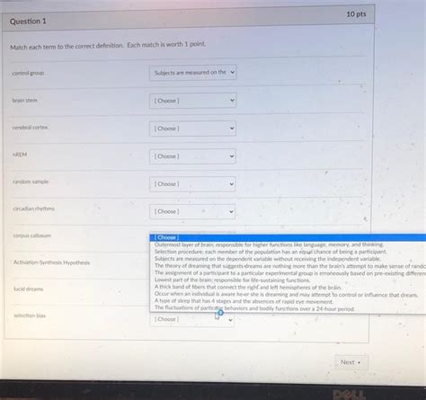 Solved Match Each Term To The Correct Definition Each Match Chegg Com