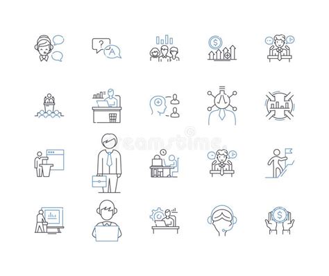 Operator Assembler Line Icons Collection Machinery Assembly Operator