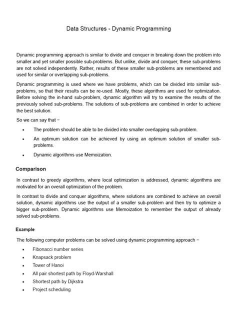 4 Dynamic Programming Tutorialspoint Pdf