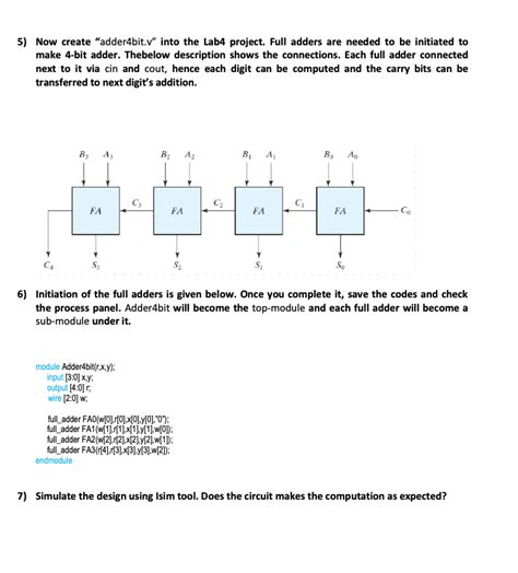 Now Create Adder Bit V Into The Lab Project Chegg Com