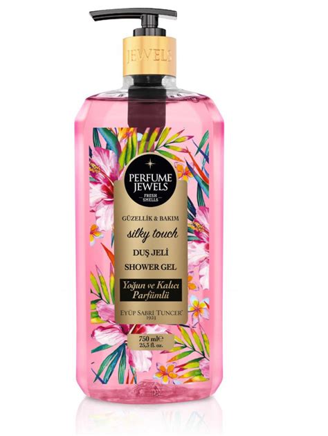 PERFUME JEWELS Sprchový gel s přírodním olivovým olejem "Dotek hedvábí ...