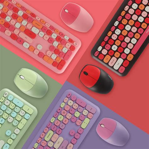 24g Wireless Keyboard And Mouse 110 Key Colorful Vicedeal