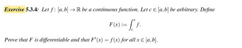 Solved Exercise Let F A B R Be A Continuous Chegg Com