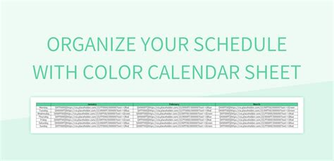 Free Color Calendar Templates For Google Sheets And Microsoft Excel Slidesdocs