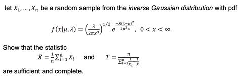 Solved Let X Xn Be A Random Sample From The Inverse Chegg