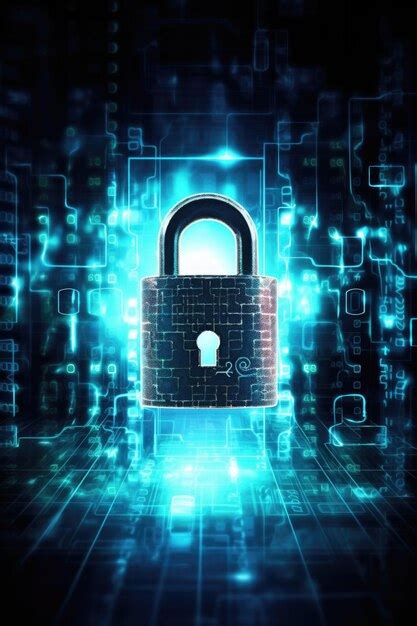 Secure Padlock Symbol On A Digital Screen Created With Generative Ai