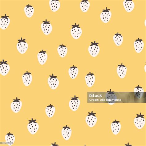 색 배경에 딸기가 있는 매끄러운 패턴 자연 맛있는 신선한 익은 맛있는 과일 인쇄 직물 섬유 배너 기타 디자인에 대 한 벡터 그림입니다 음식 개념입니다 단순함에 대한 스톡
