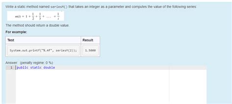 Solved Write A Static Method Named Seriesm That Takes An