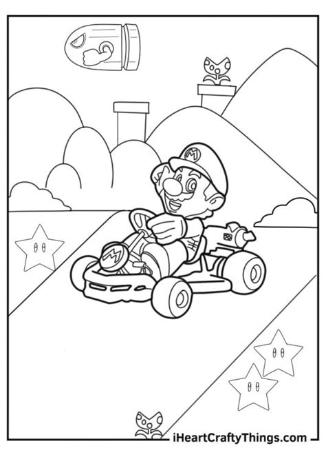 Mario Kart Coloring Pages 30 Free Pdf Printables